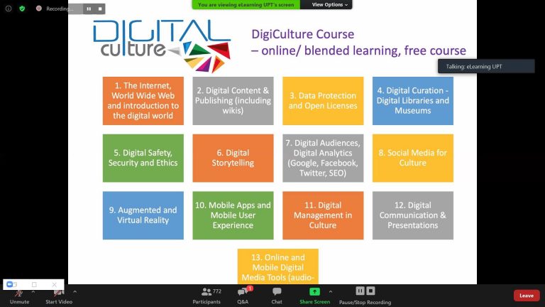 DigiCulture project presentation during training sessions for ...